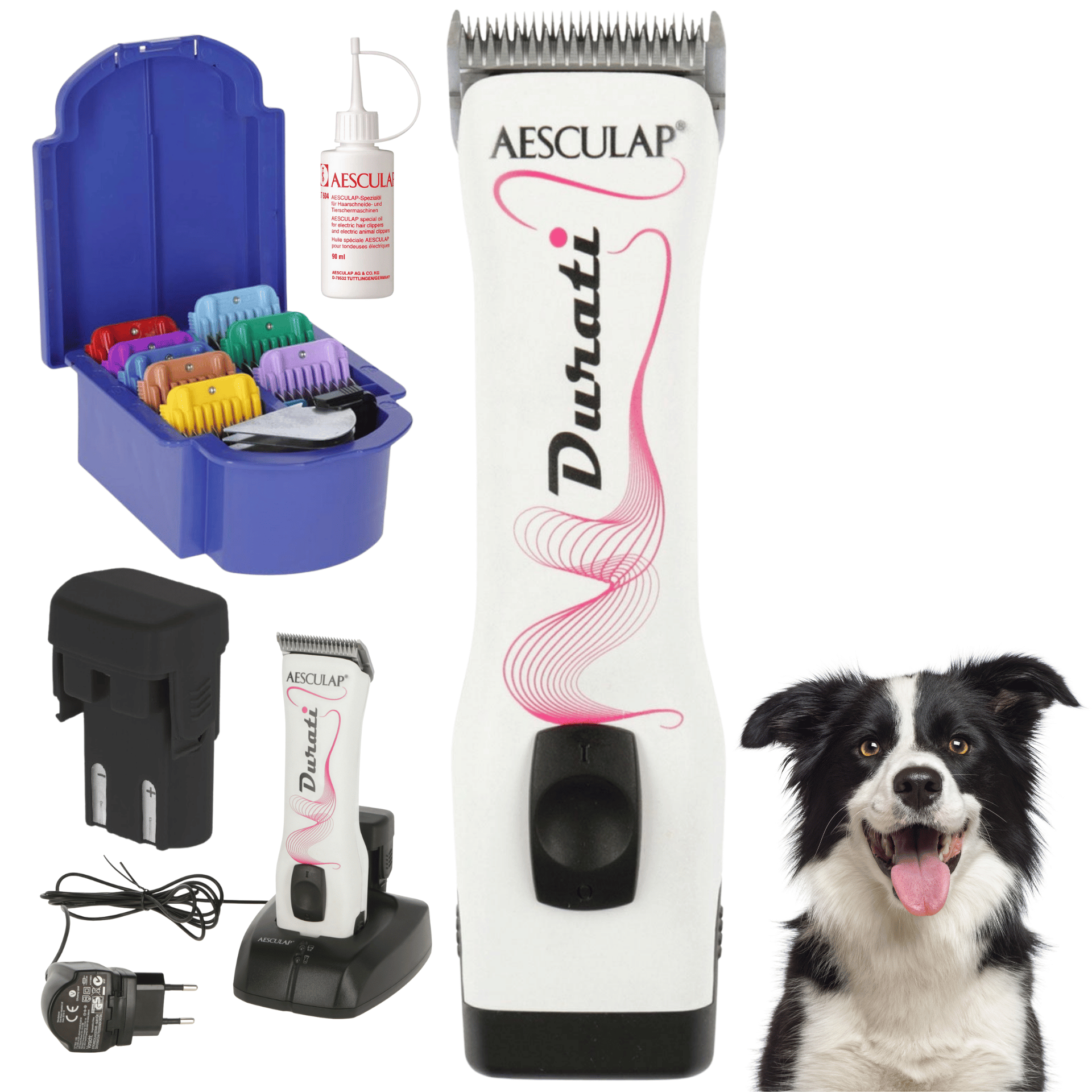 Aesculap Durati Pro White Clipper with Attachment comb set